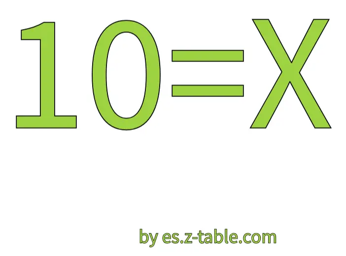 10 en Números Romanos - es.z-table.com